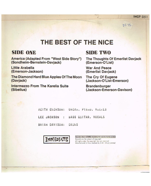 The Nice - The Best Of The Nice - Tron Records | Vinyl LP - The Nice ...