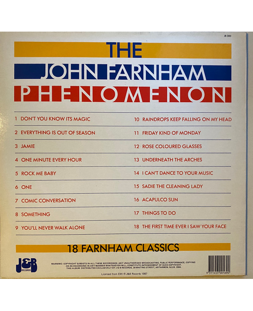 John Farnham - Phenomenon - Tron Records | Vinyl LP - John Farnham ROCK ...