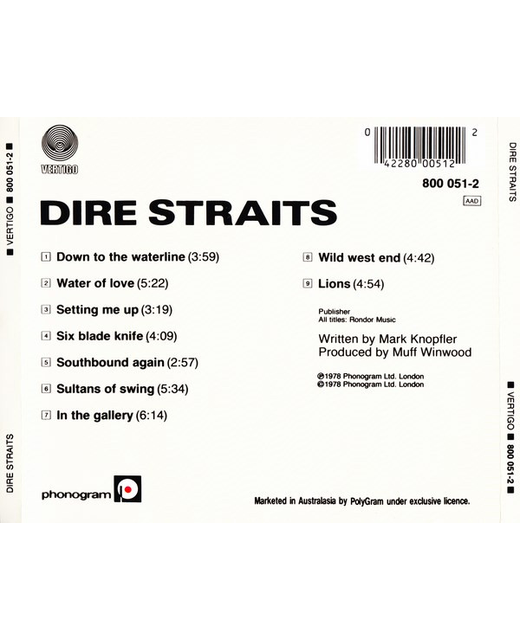 Dire Straits - Dire Straits - Tron Records | CDs - Dire Straits Rock ...