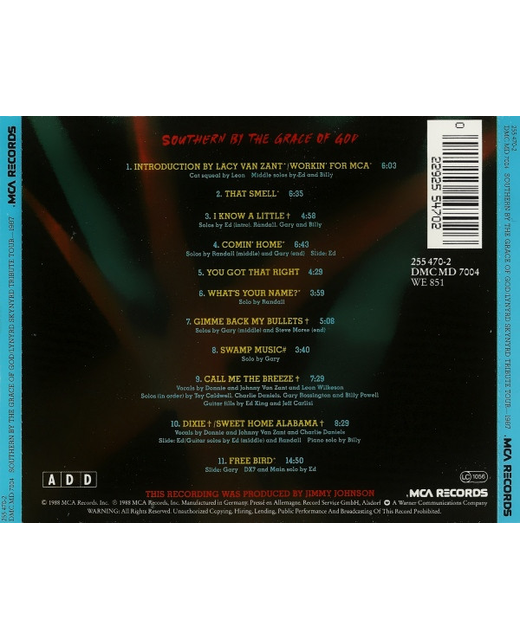 Lynyrd Skynyrd - Lynyrd Skynyrd Tribute Tour 1987 - Tron Records | CDs ...