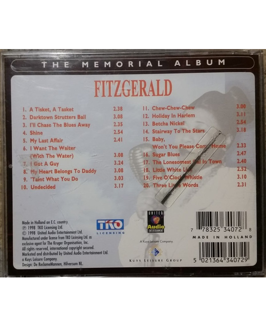 Ella Fitzgerald - The Memorial Album (CD) - Tron Records | CDs - Ella ...
