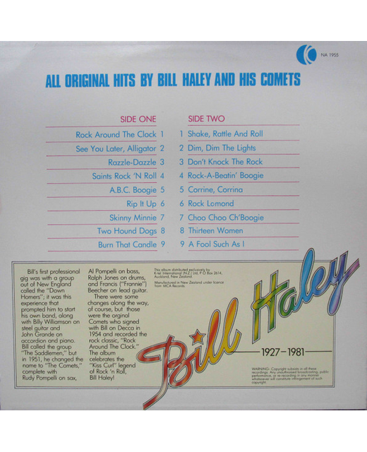 Bill Haley And His Comets – Bill Haley 1927-1981 - Tron Records | Vinyl LP - Bill Haley ROCK ...