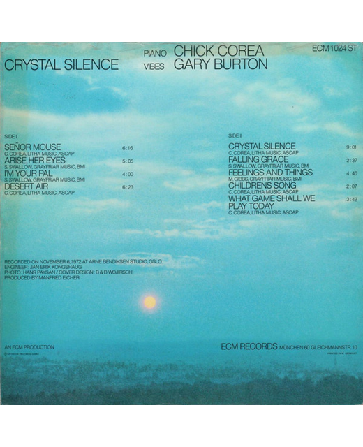 Gary Burton & Chick Corea - Crystal Silence - Tron Records | Vinyl LP ...