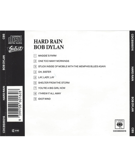 Bob Dylan - Hard Rain (CD) - Tron Records | CDs - Bob Dylan ROCK FOLK ...