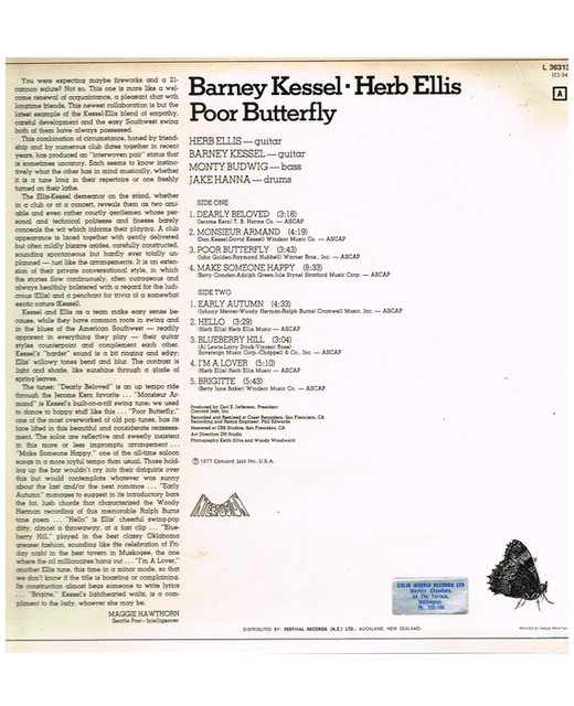 Barney Kessel - Poor Butterfly - Tron Records | Vinyl LP - Barney ...