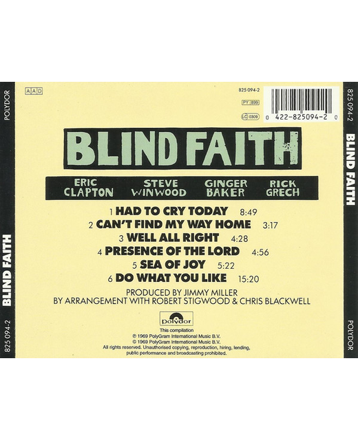 Blind Faith - Blind Faith - Tron Records | CDs - Blind Faith Rock Classic Rock (Mint)