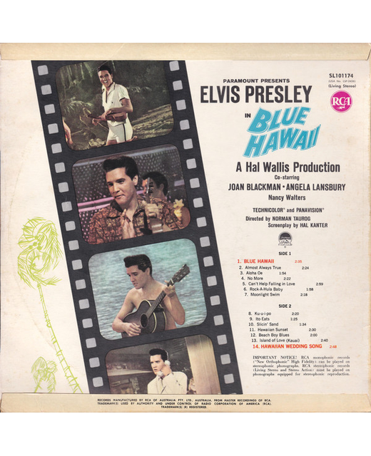 Elvis Presley - Blue Hawaii - Tron Records | Vinyl LP - Elvis Presley ...