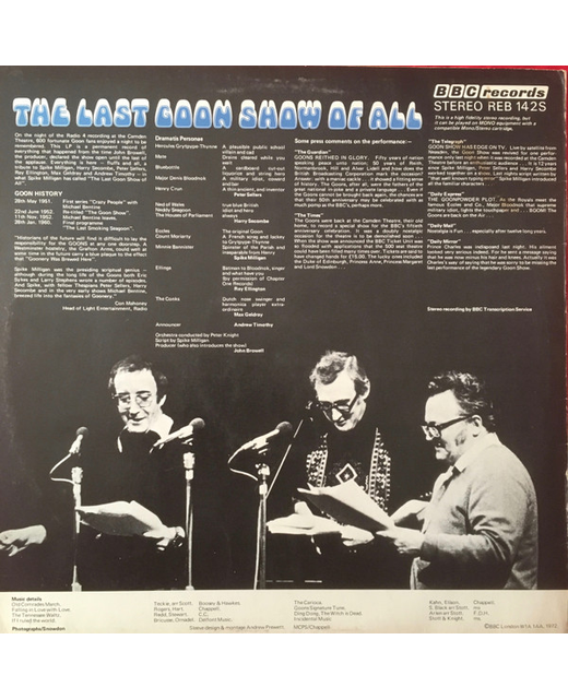 The Goons - The Last Goon Show Of All (12") - Tron Records | Vinyl LP ...