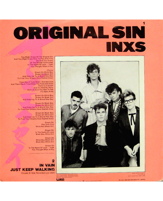 INXS - Original Sin (7") - Tron Records | Vinyl 45 - INXS ROCK POP ROCK ...