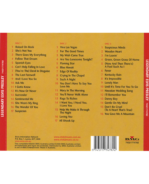 Elvis Presley - Legendary (3xCD) - Tron Records | CDs - Elvis Presley ...