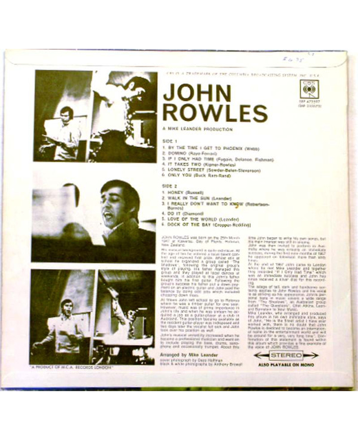 John Rowles - John Rowles - Tron Records | Vinyl LP - John Rowles POP VOCAL