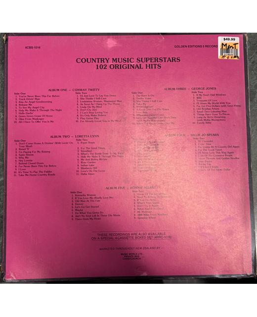 Various - Country Music Superstars 102 Original Hits (Box Set) - Tron ...