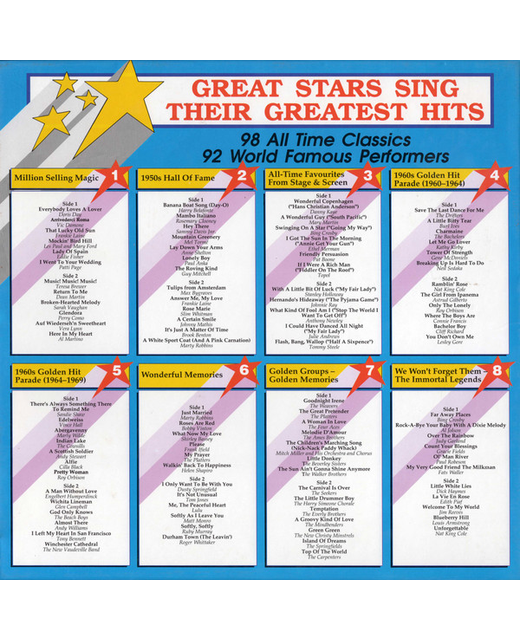 Various – Great Stars Sing Their Greatest Hits (Box Set) - Tron Records ...