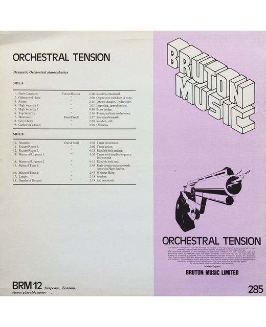 Trevor Bastow, David Snell – Orchestral Tension - Tron Records | Vinyl ...